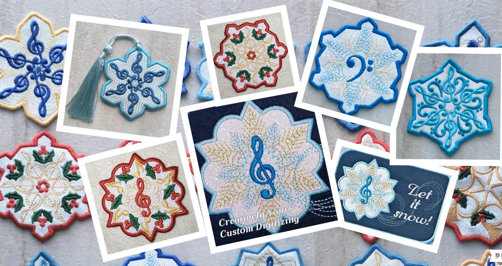 Musical Snowflakes 4x4